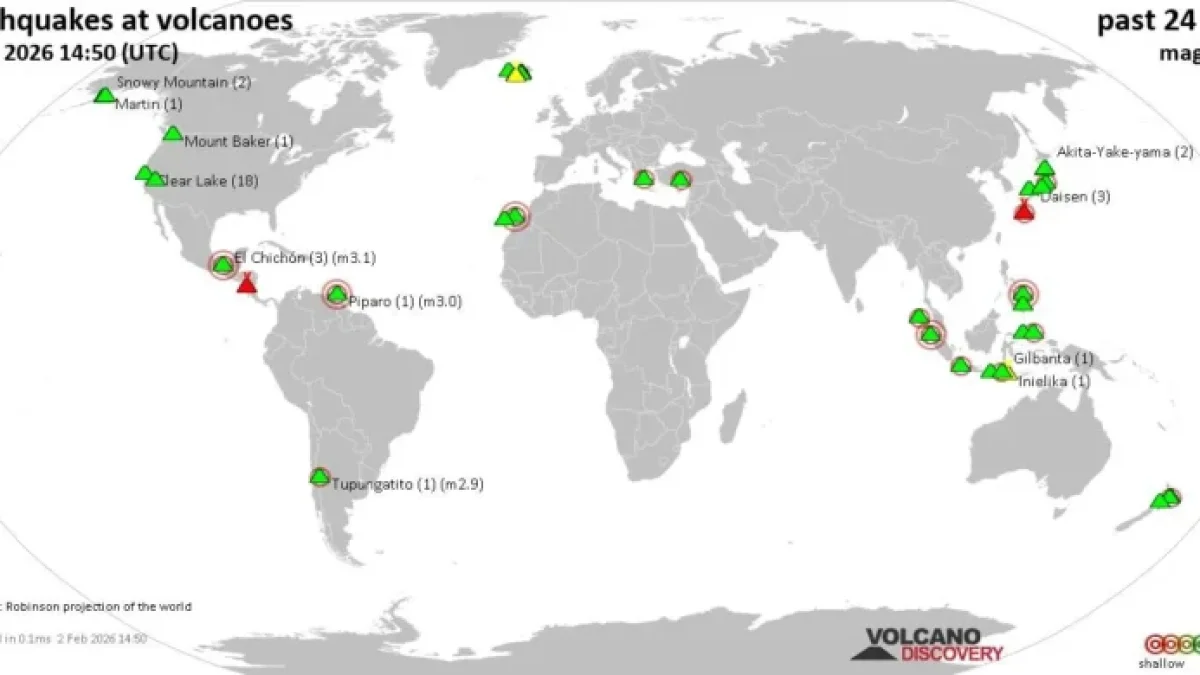Volcano Earthquake Update: Monday, February 2, 2026 - El-Balad.com